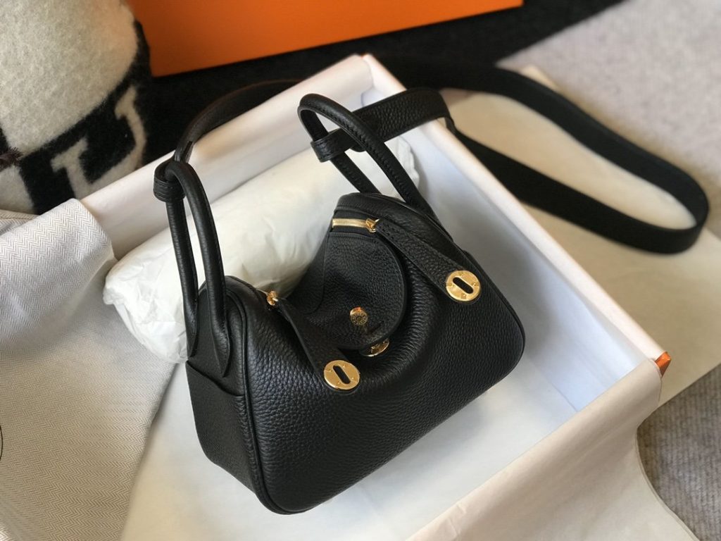 Hermes Black Mini Lindy 20 Gold/Silver Hardware - HoooGoods