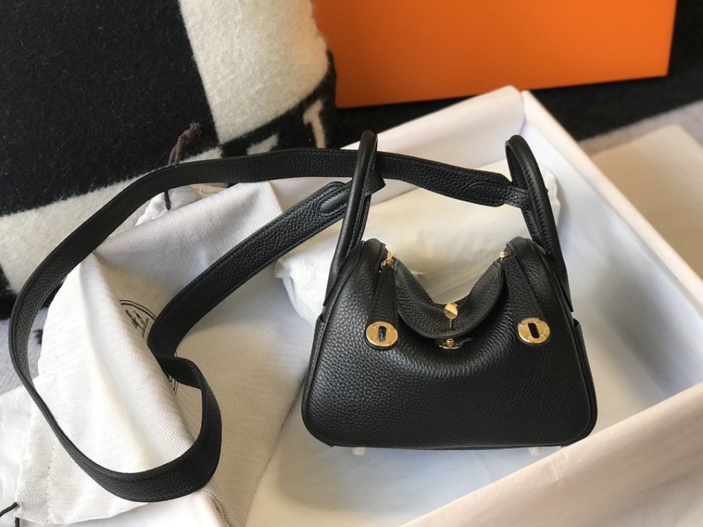 Hermes Black Mini Lindy 20 Gold/Silver Hardware - HoooGoods