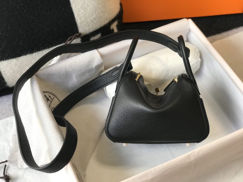 Hermes Black Mini Lindy 20 Gold/Silver Hardware - HoooGoods