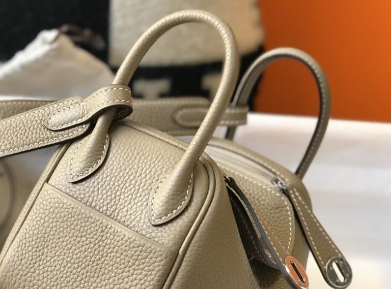 Hermes Lindy Mini Etoupe Silver/Gold Hardware - HoooGoods