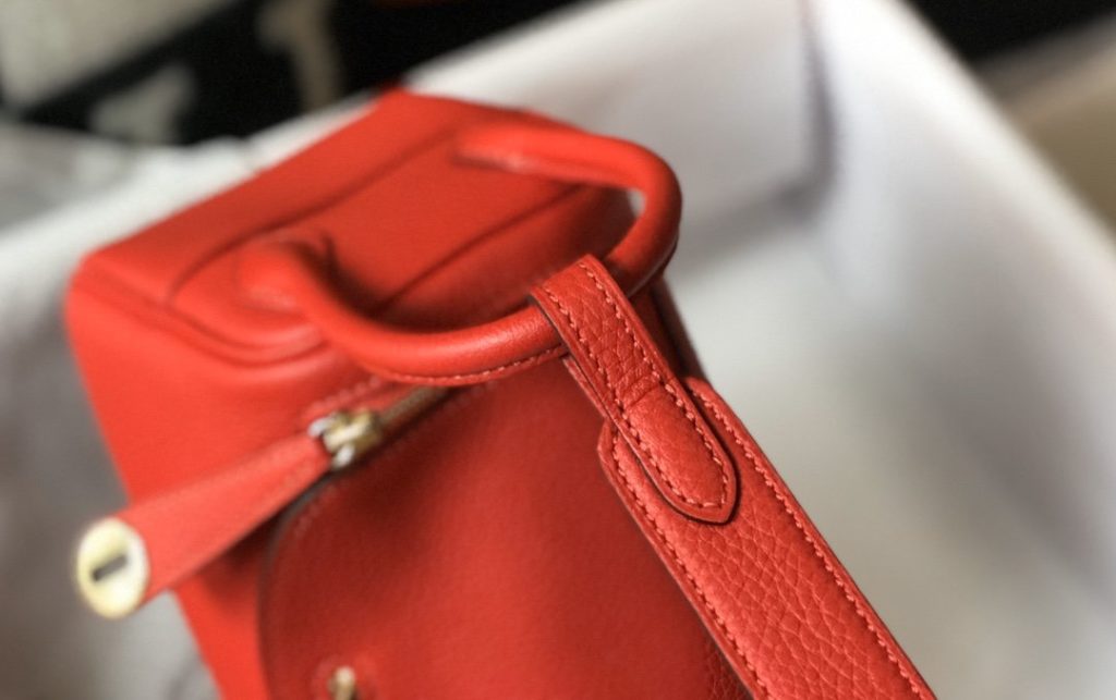 Hermes Mini Lindy 20 Red Taurillon Clemence Silver/Gold Hardware ...