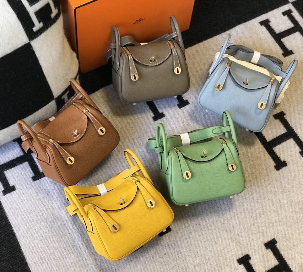 Hermes Mini Lindy Gold Taurillon Clemence Silver/Gold Hardware – HoooGoods