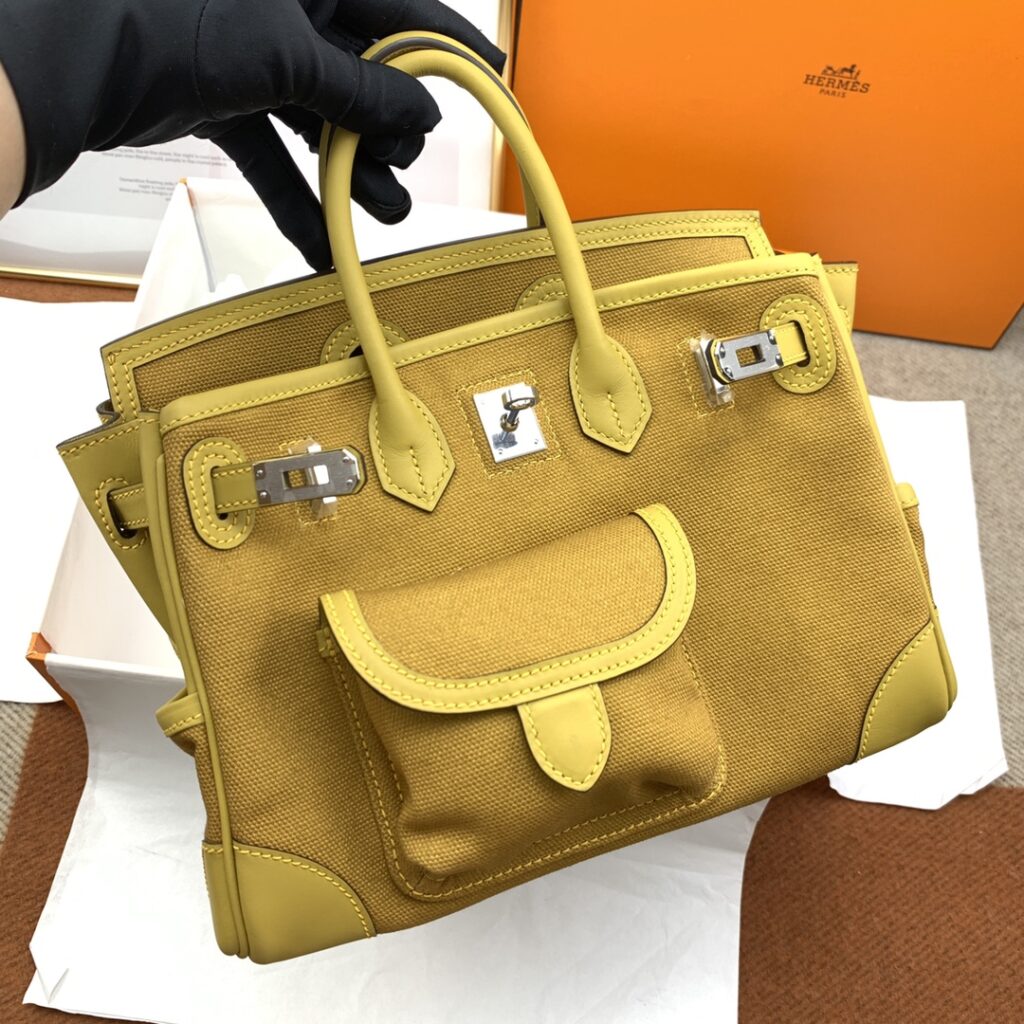 Hermes Birkin 25 Cargo Swift & Canvas Palladium Hardware - HoooGoods