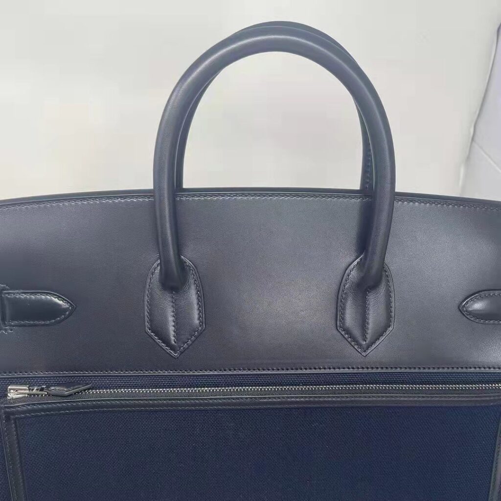 Hermes Birkin HAC Cargo 40 Black Box & Bleu Nuit Canvas With Palladium ...