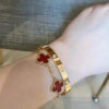 VCA Vintage Alhambra bracelet 5 motifs Carnelian stacking with Cartier ...