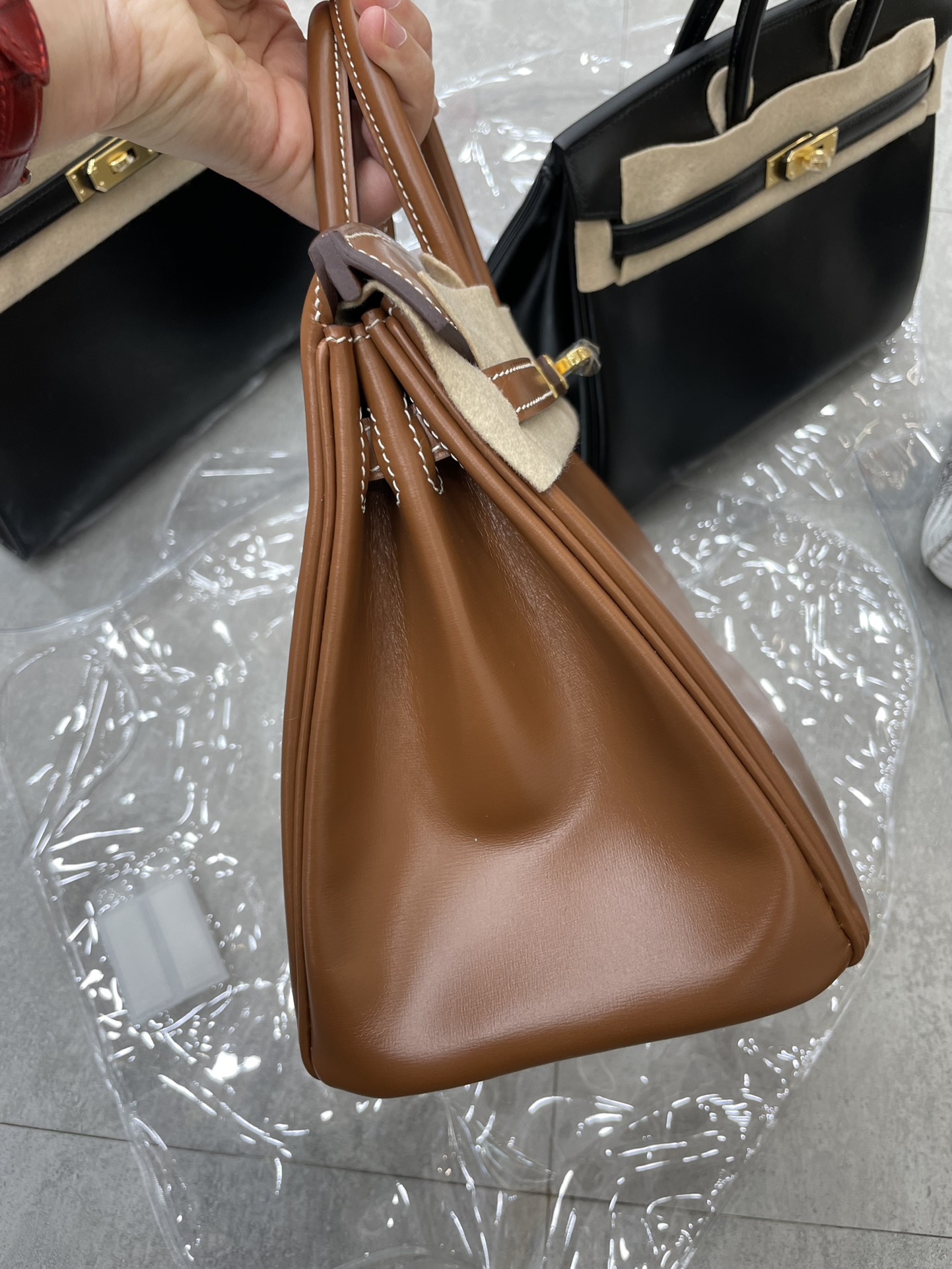 Real 1:1 Handmade Hermes BIRKIN 25, 30, 35, 40 BOX Leather GHW/PHW ...