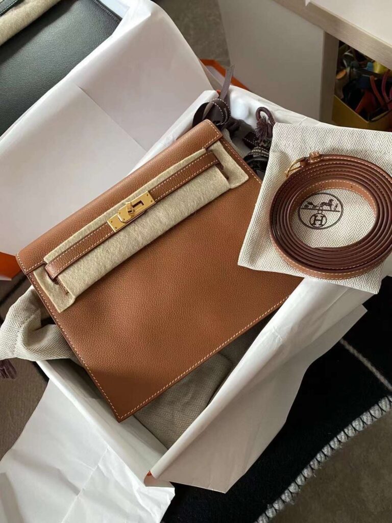 Hermes Kelly Danse II Bag Evercolor in Black, Gold, Etoupe, Pearl Gray ...