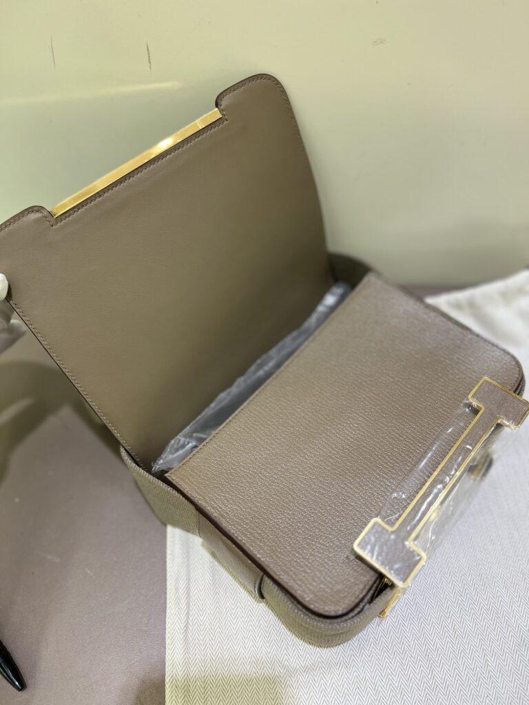 Hermes Geta Bag Mysore Goatskin Nata, Etoupe, Bleu Brume, Vert Fizz, Navy, Gold, Black - HoooGoods