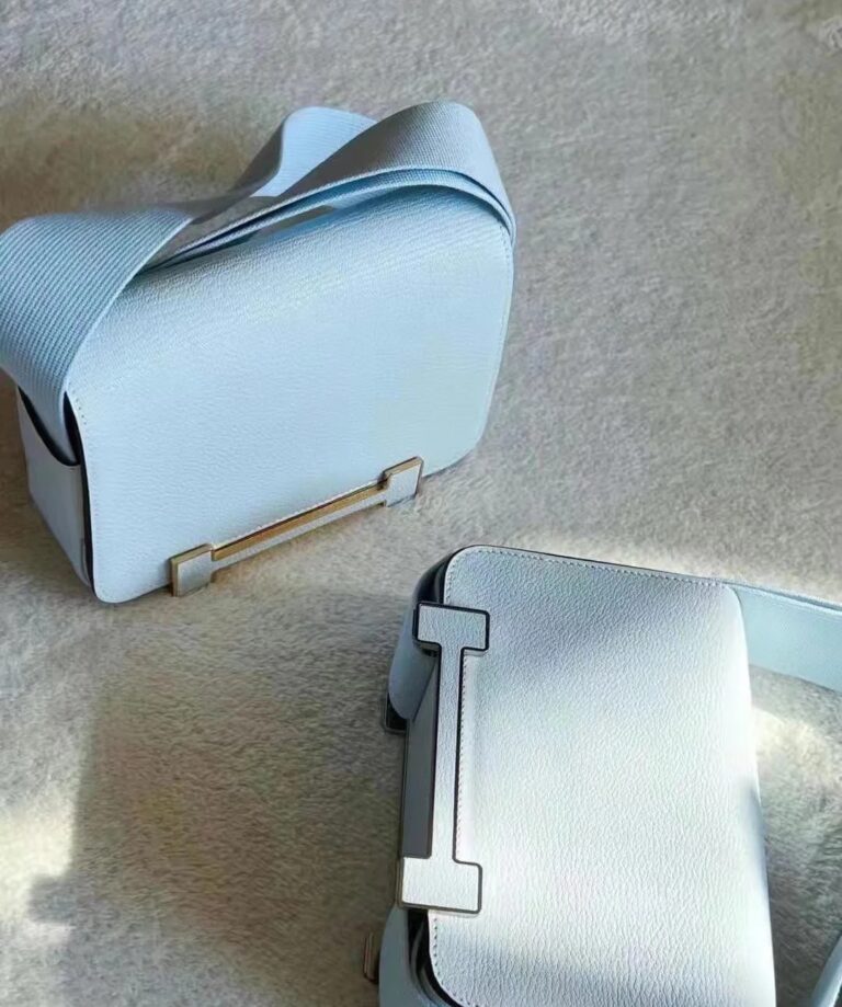 Hermes Geta Bag Mysore Goatskin Nata, Etoupe, Bleu Brume, Vert Fizz ...